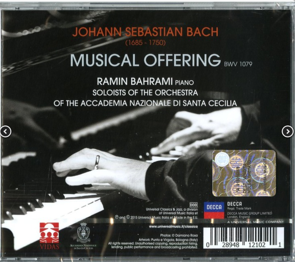 Musical Offering (Die Musikalisches Opfer) with personalized Autograph ...